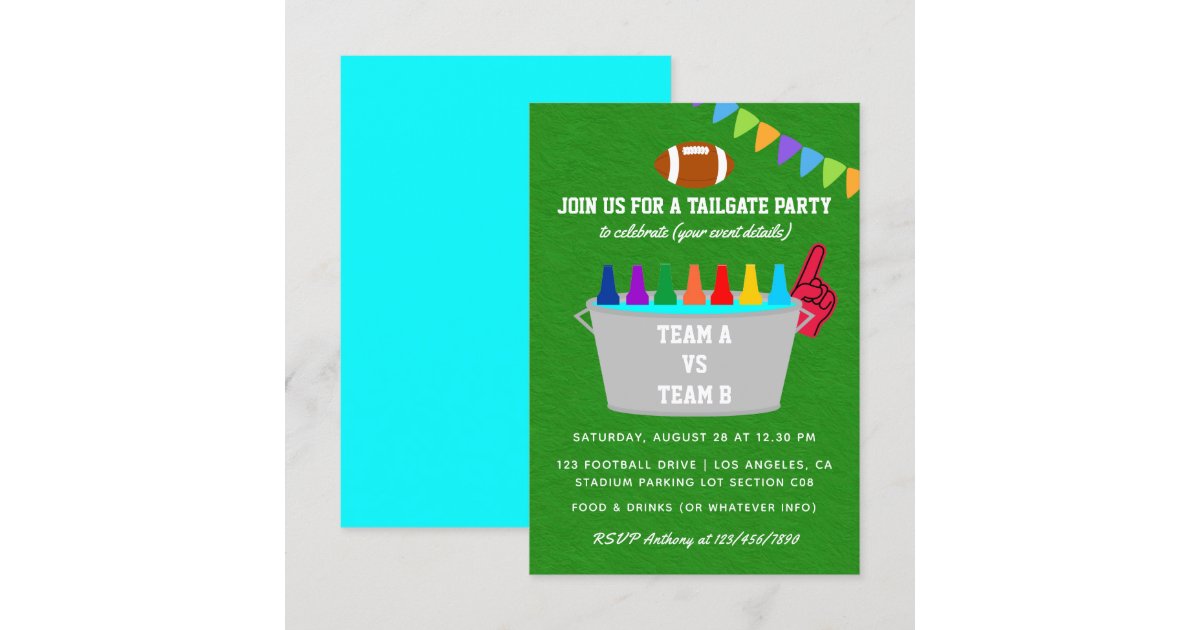 Tailgate Football Match Party Invite | Zazzle