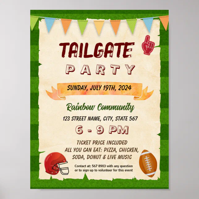 Tailgate school event flyer poster | Zazzle