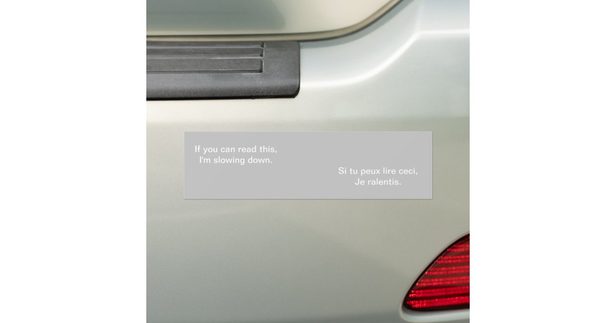 Tailgate Slow Down Bumper Sticker | Zazzle