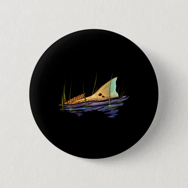 Tailing Redfish Red Drum Fish Shirt Redfish Tail Button | Zazzle