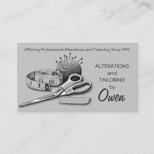 Tailor, Alterations, Tailoring, Seamstress, Tailor Business Card | Zazzle
