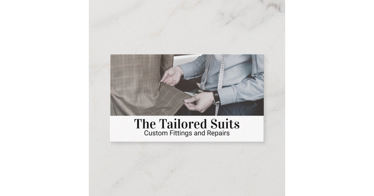 Tailor Fitting a Suit Business Card | Zazzle