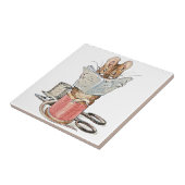 Tailor Mouse on Spool of Thread Tile | Zazzle