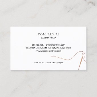 Tailor Needle and Thread Business Card | Zazzle
