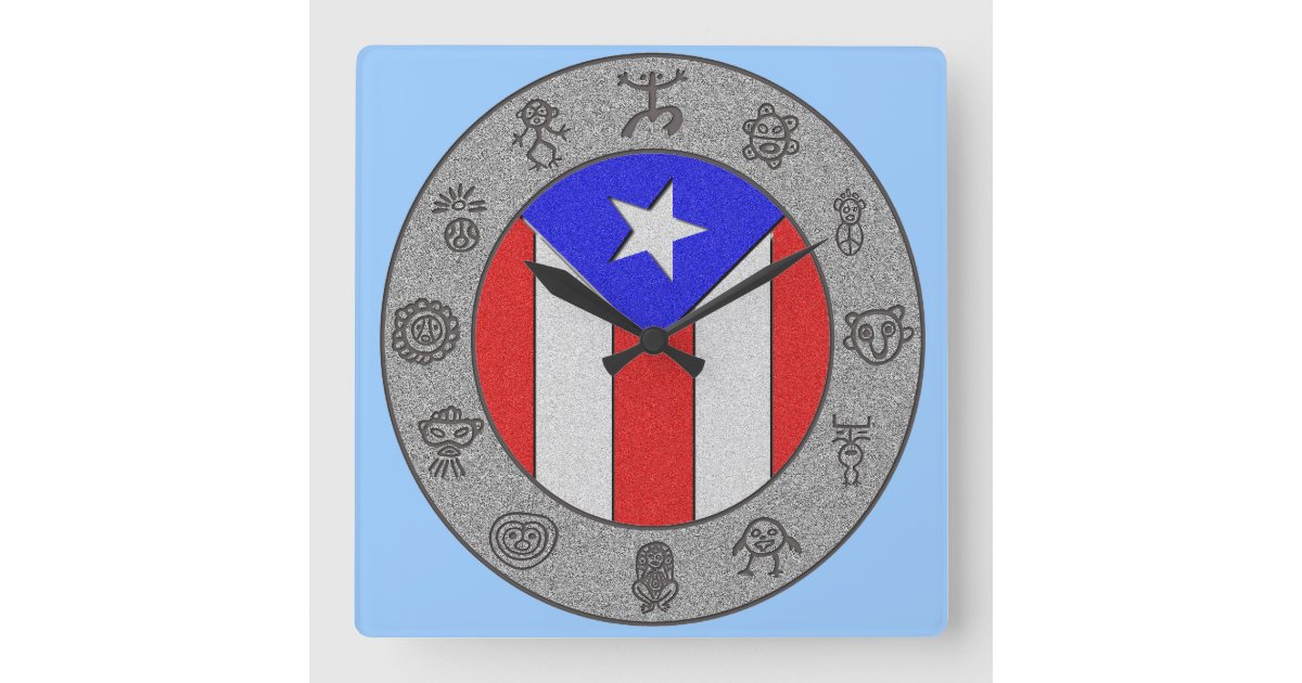 Taino Wheel Square Wall Clock | Zazzle