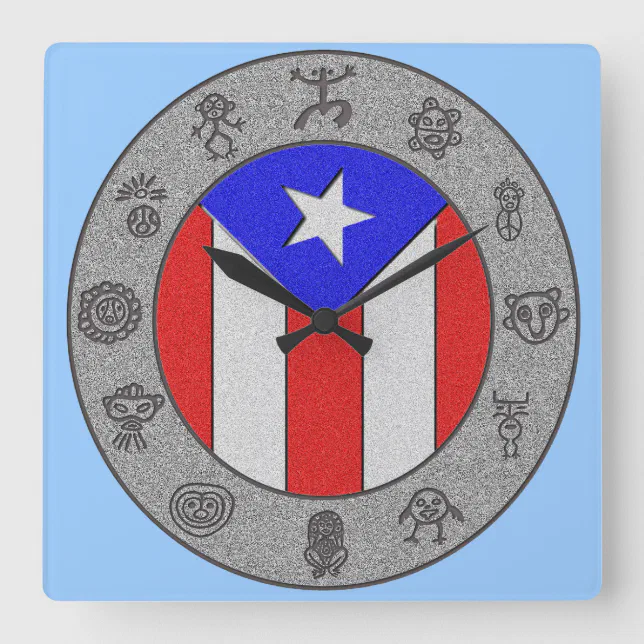 Taino Wheel Square Wall Clock | Zazzle