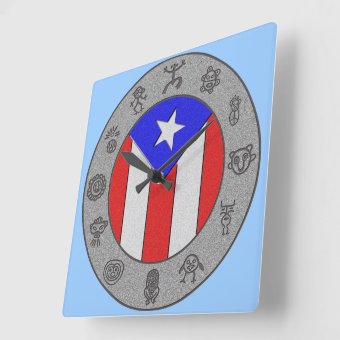 Taino Wheel Square Wall Clock | Zazzle