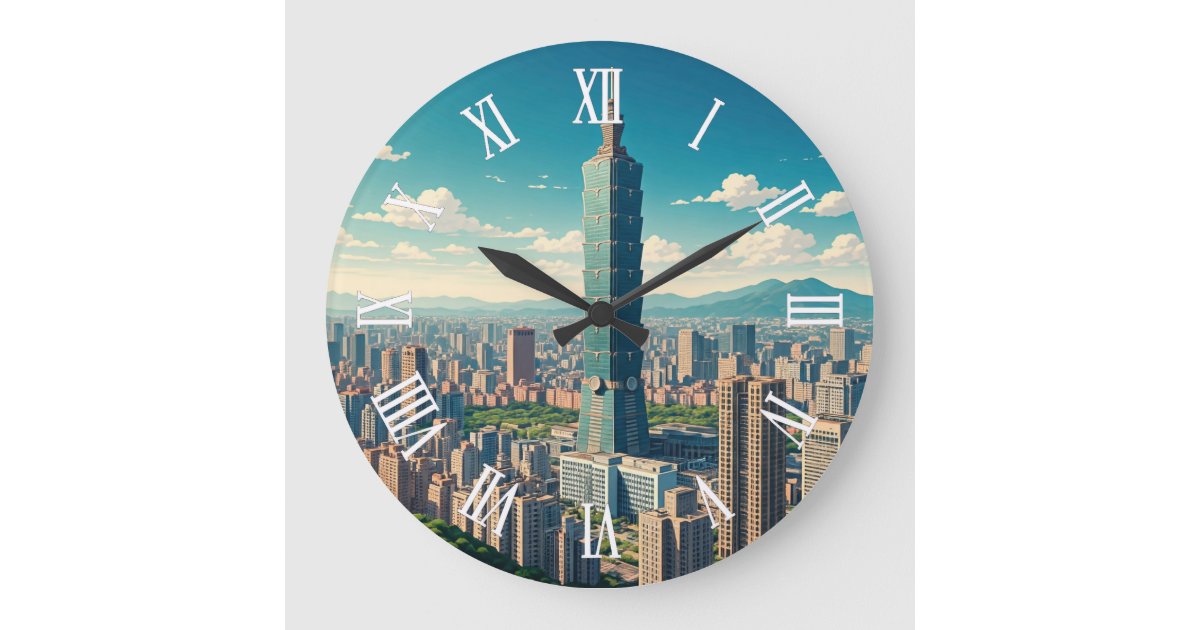 Taipei 101 Taiwan Large Clock | Zazzle