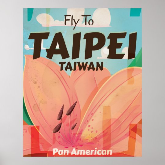Taipei, Taiwan Vintage vacation Poster | Zazzle.com