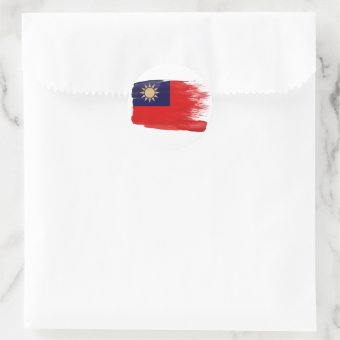 Taiwan Flag Classic Round Sticker | Zazzle