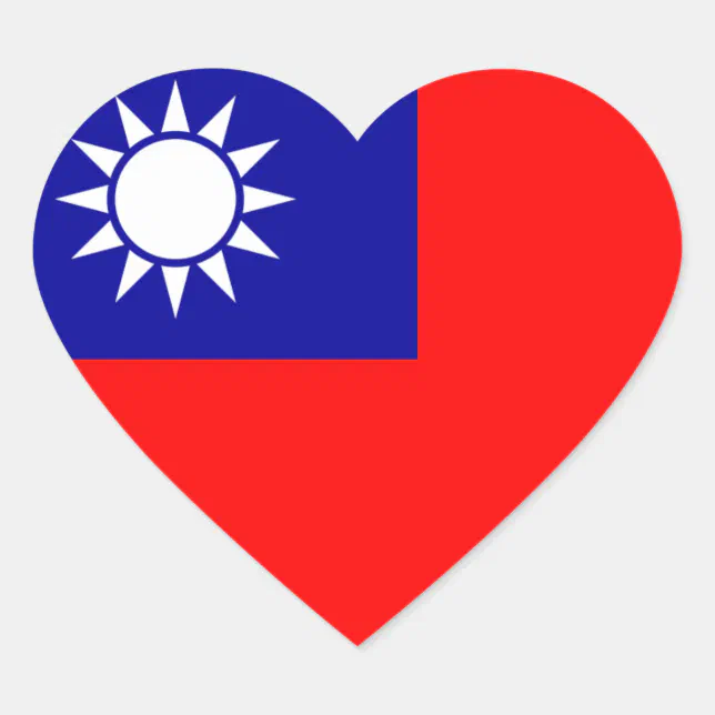 Taiwan Flag Heart Sticker | Zazzle