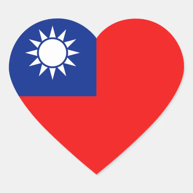Taiwan Flag Heart Sticker | Zazzle