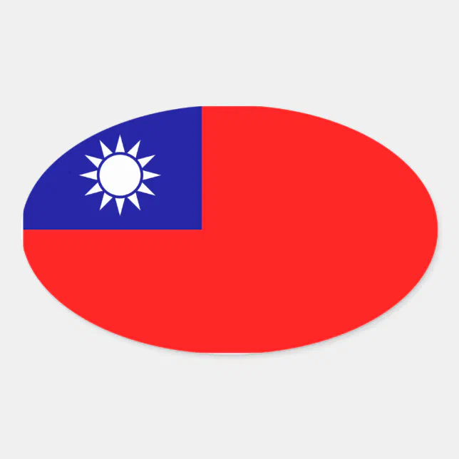 Taiwan Flag Oval Sticker | Zazzle