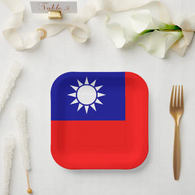 Taiwan Flag: Republic of China, Chinese Taipei Paper Plates | Zazzle