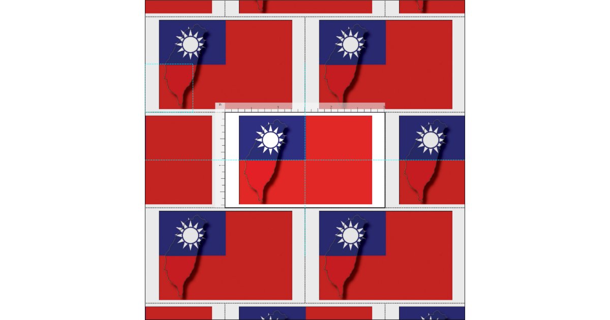 TAIWAN Flag ROC Map Outline Fabric | Zazzle