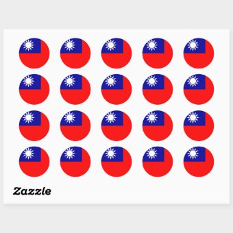 Taiwan Flag Sticker | Zazzle