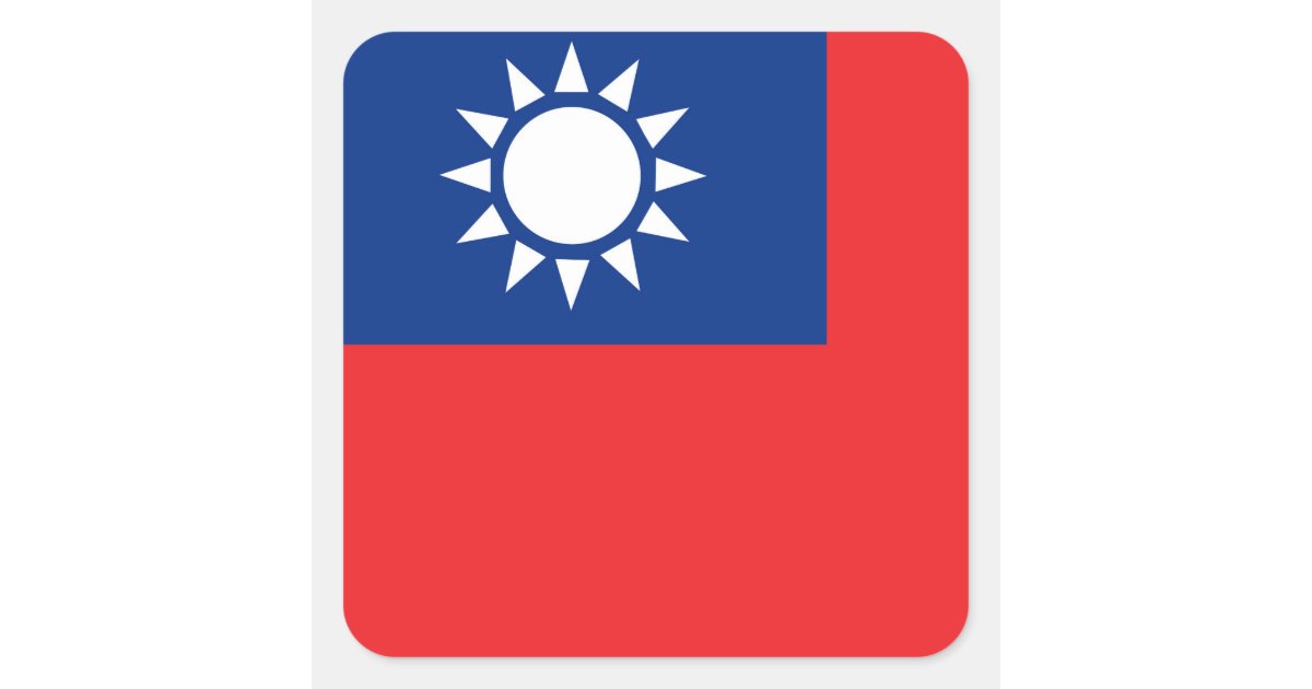 Taiwan flag Taiwanese Square Sticker | Zazzle