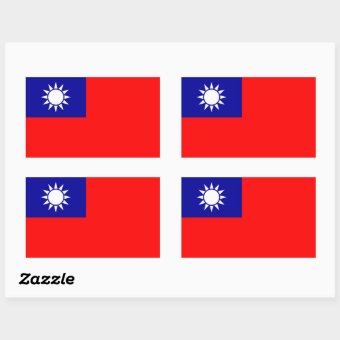 Taiwan/Taiwanese Flag Rectangular Sticker | Zazzle