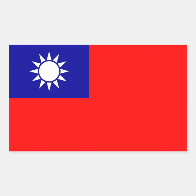Taiwan/Taiwanese Flag Rectangular Sticker | Zazzle