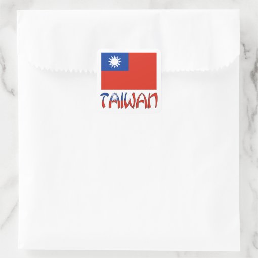 Taiwanese Flag and Taiwan Square Sticker | Zazzle