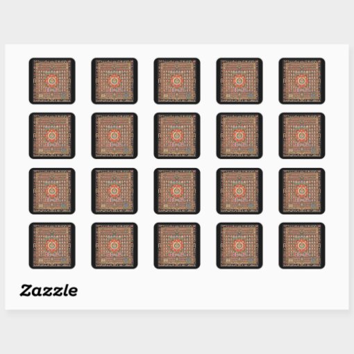 Taizokai Mandala Square Sticker | Zazzle