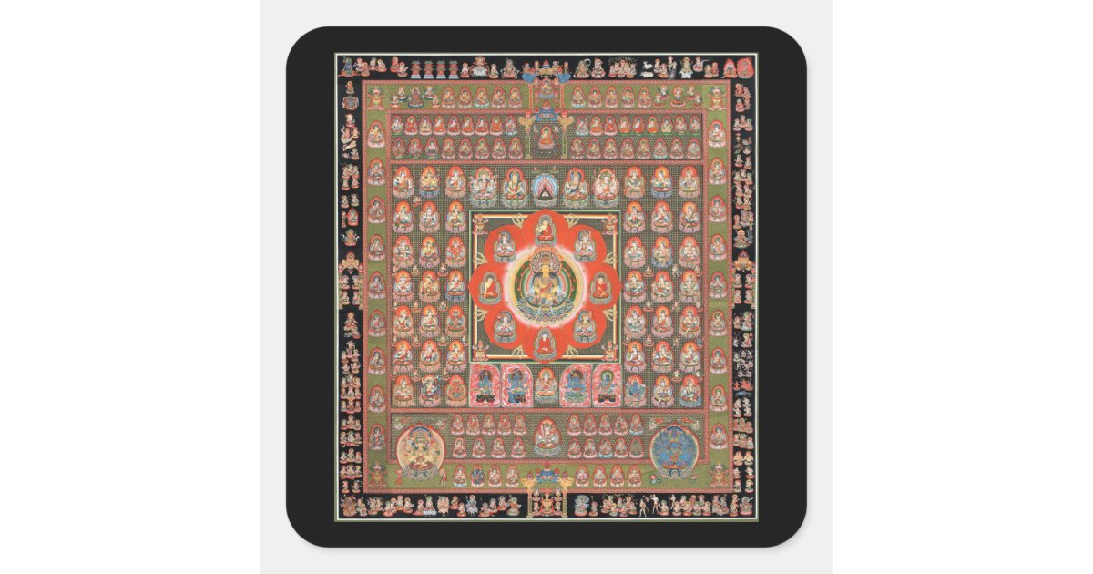Taizokai Mandala Square Sticker | Zazzle