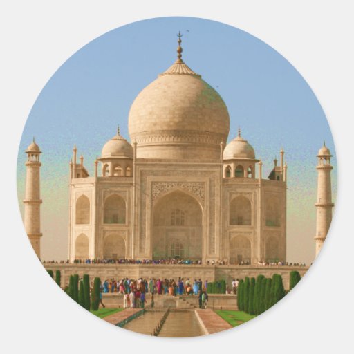 taj mahal bright classic round sticker | Zazzle