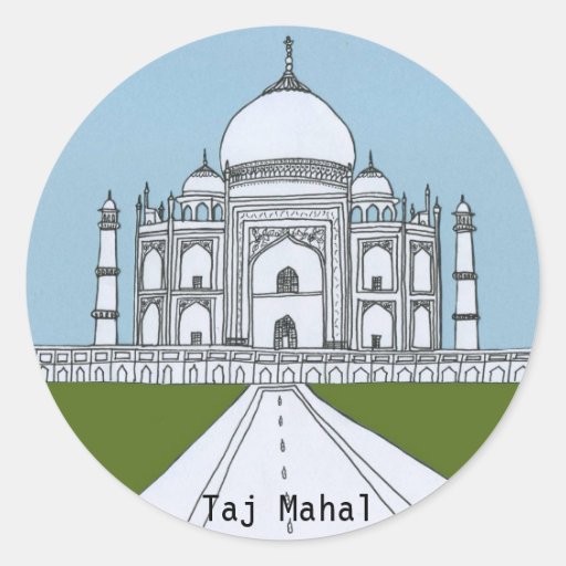 Taj Mahal Classic Round Sticker | Zazzle