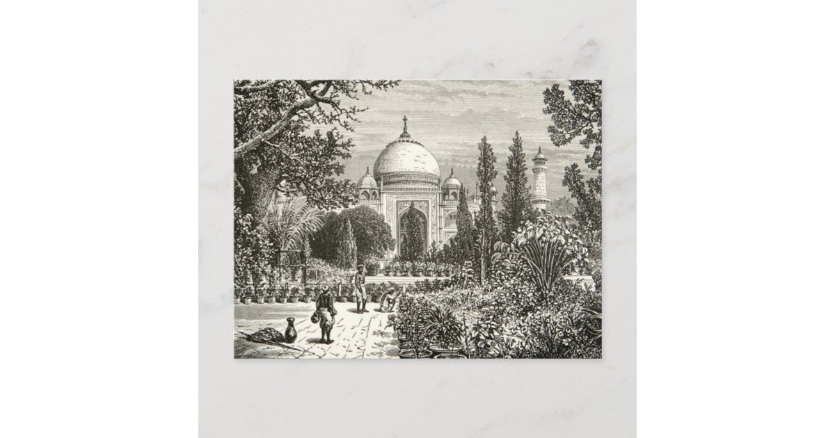 Taj Mahal Garden Agra India Heritage Site Landmark Postcard | Zazzle