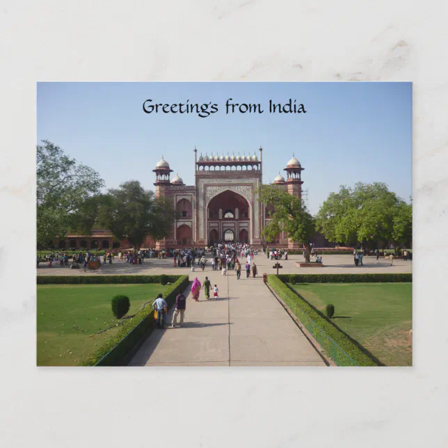 taj mahal gate postcard | Zazzle
