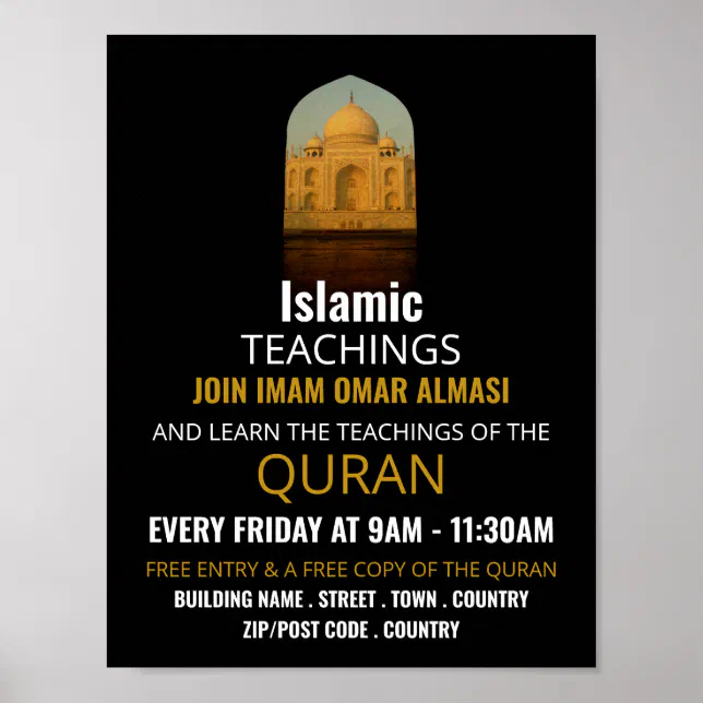 Taj Mahal, Islamic Teaching Advertising Poster | Zazzle