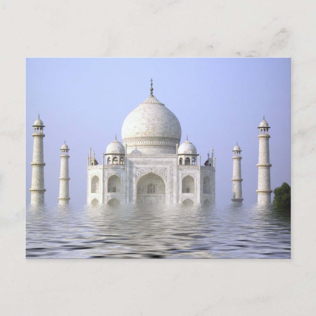 Taj-Mahal with water Postcard | Zazzle