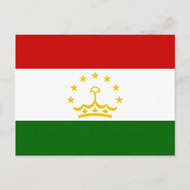 Tajik flag postcard | Zazzle