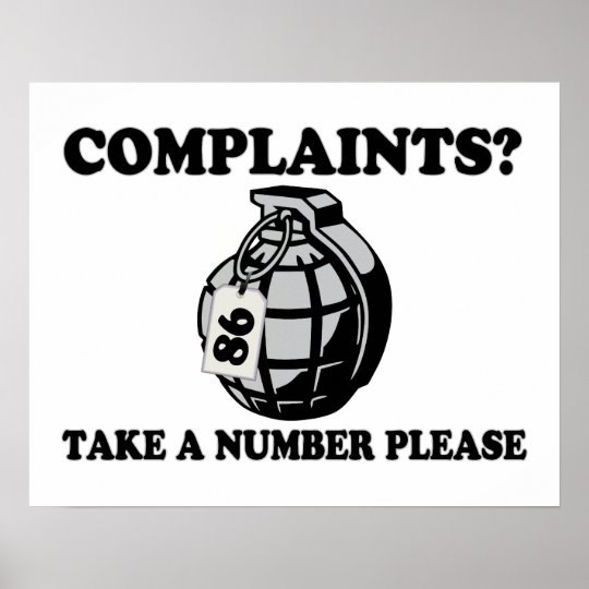 Take A Number Hand Grenade Poster | Zazzle.com
