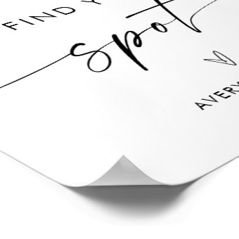 Take a Shot + Find Your Spot | Minimalist Wedding Poster | Zazzle