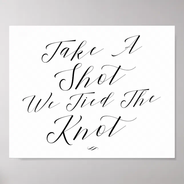 Take A Shot Script Reception Party Bar Sign | Zazzle