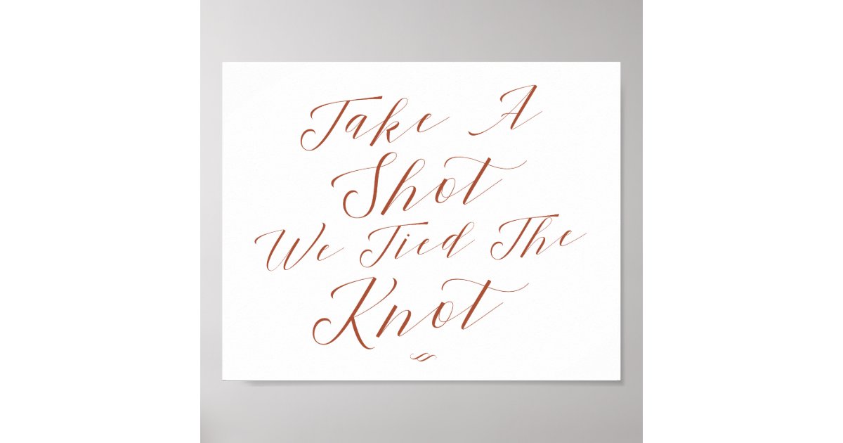 Take A Shot Terracotta Reception Party Bar Sign | Zazzle