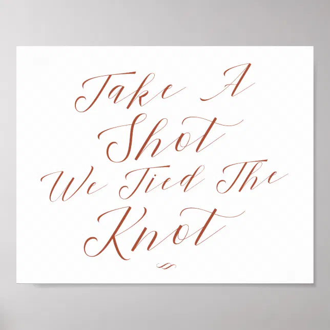 Take A Shot Terracotta Reception Party Bar Sign | Zazzle