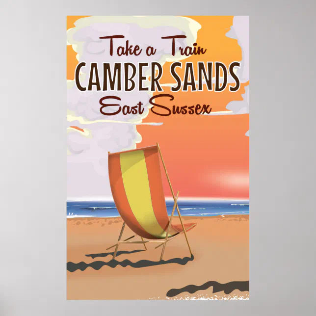 Take a train to Camber Sands Travel Poster | Zazzle