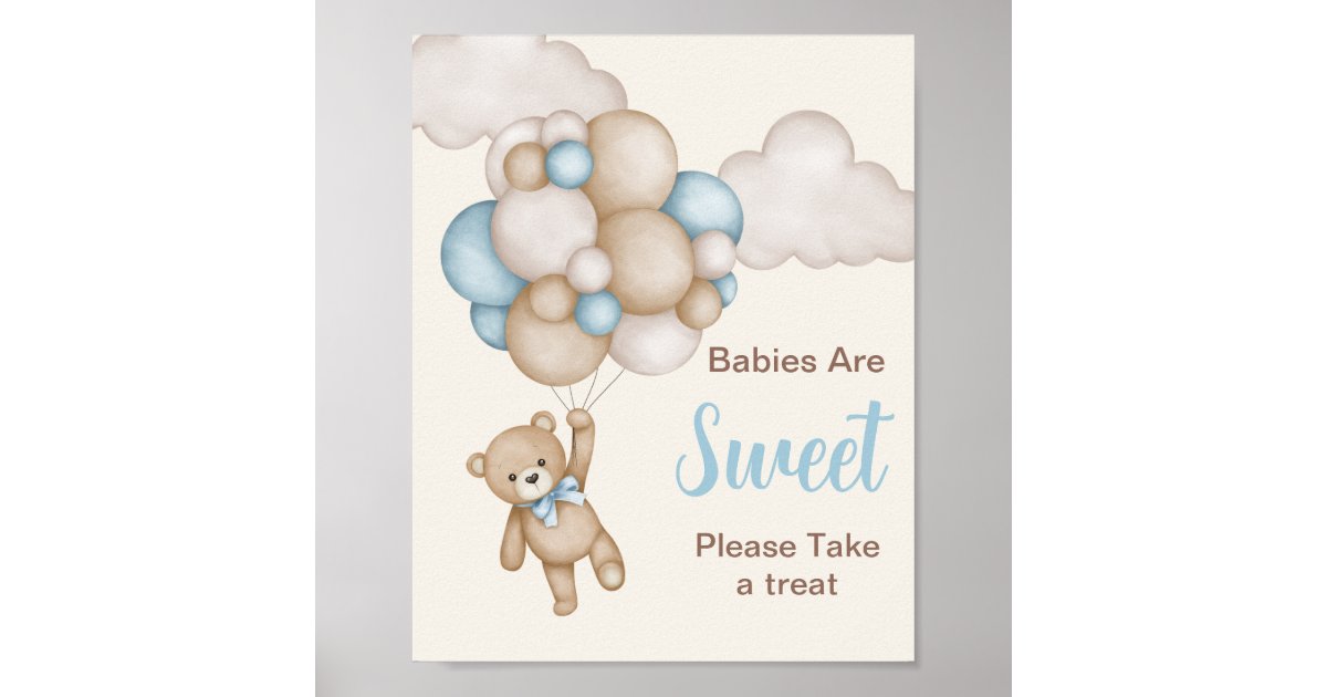 Take a treat Teddy Bear sign | Zazzle