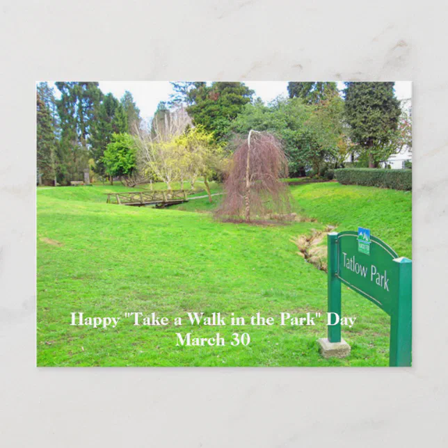 Take a Walk in the Park Day Postcard | Zazzle
