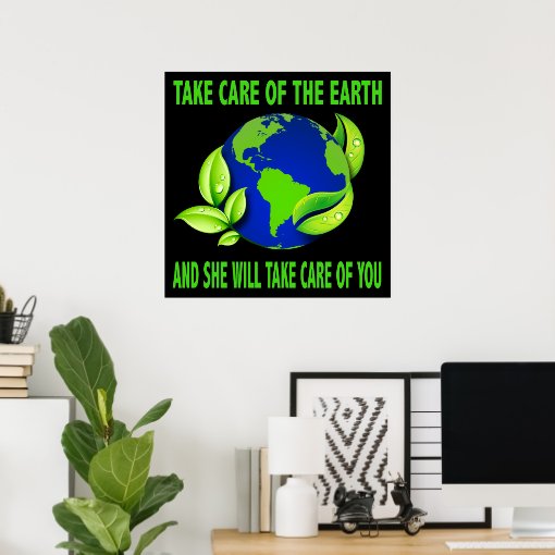 TAKE CARE OF THE EARTH POSTER | Zazzle