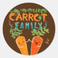 Take Carrot Family | Motivational Quote Pun Classic Round Sticker | Zazzle