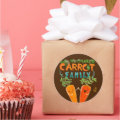 Take Carrot Family | Motivational Quote Pun Classic Round Sticker | Zazzle