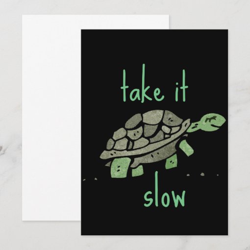 Take it Slow Cute Turtle Motivational Cute Gift Thank You Card | Zazzle