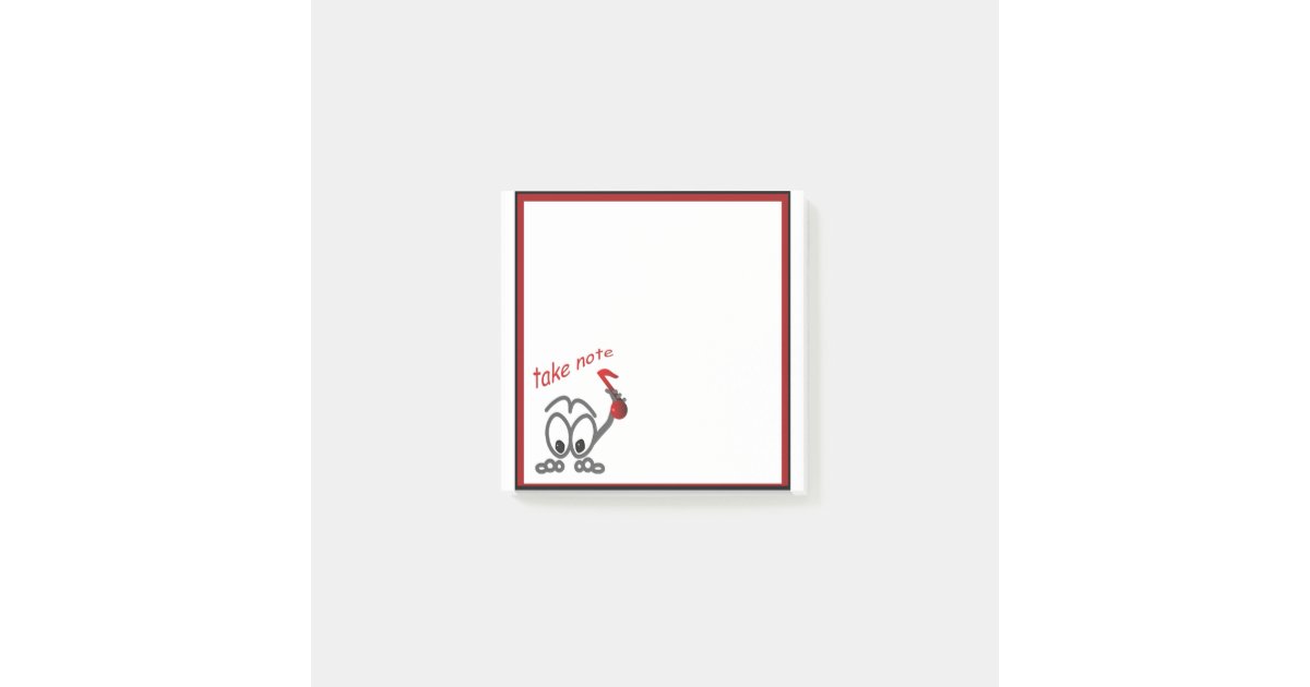 Take Note Music Teacher Funny Stickman Post It 3x3 | Zazzle