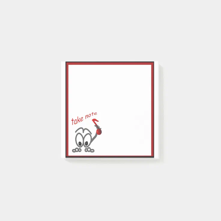 Take Note Music Teacher Funny Stickman Post It 3x3 | Zazzle