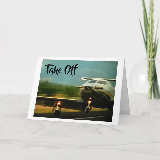 TAKE OFF-ENJOY YOUR NEW ADVENTURE CARD | Zazzle
