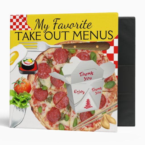 Take Out or Delivery Menus Binder | Zazzle