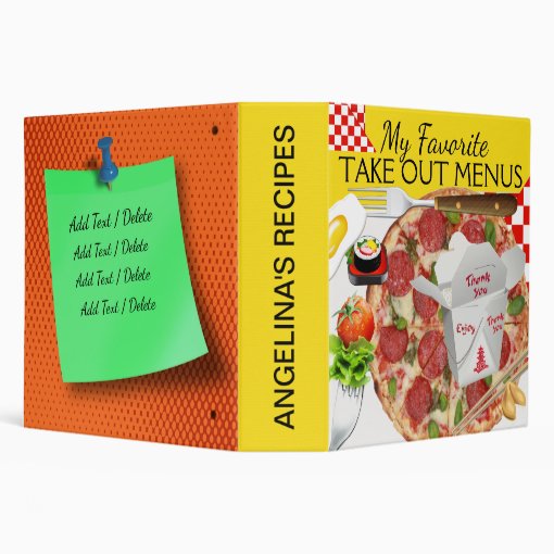 Take Out or Delivery Menus Binder | Zazzle